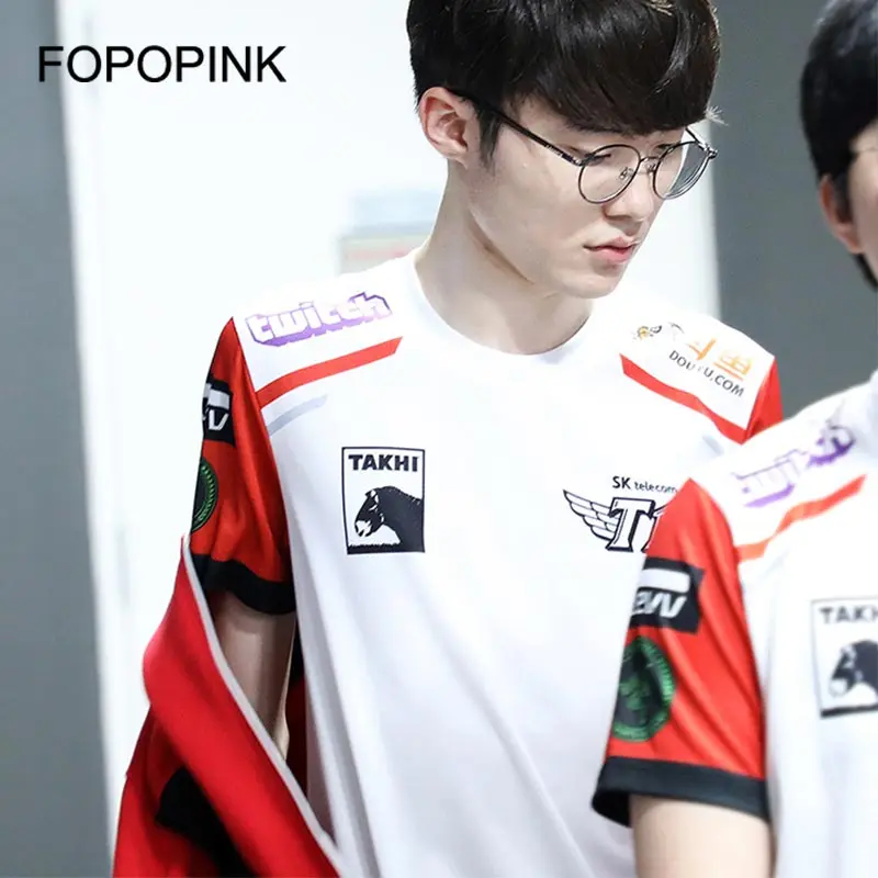 Skt Faker T Shirt Lol S9 Competition Skt T1 Short Sleeve Tshirt Cotton Uniform Men Women 1:1 ...
