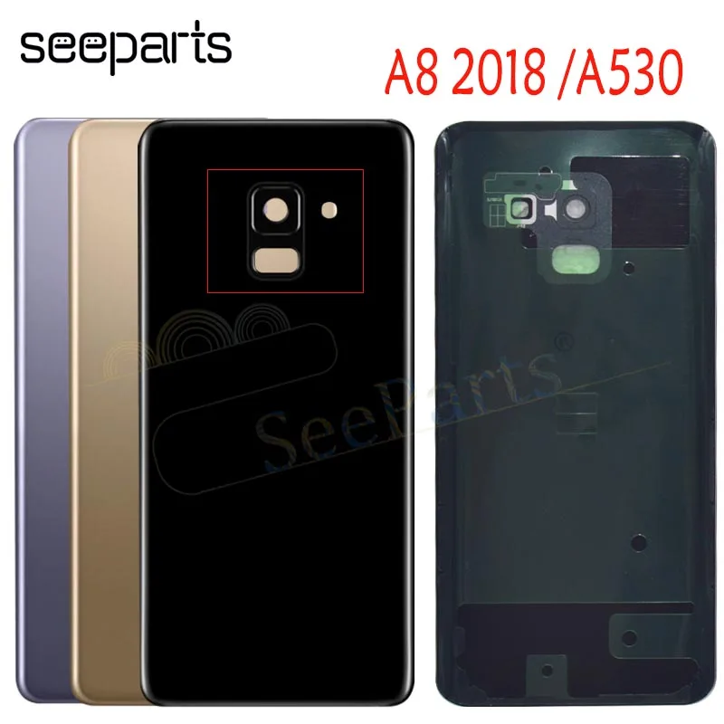 Back-Glass-For-Samsung-Galaxy-A8-2018-Battery-Cover-Back-Door-Housing ...