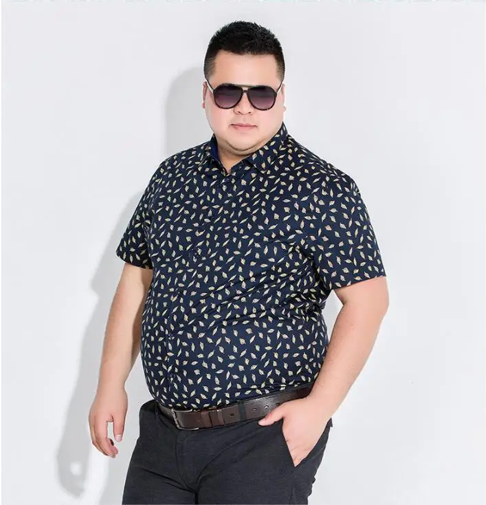Summer-Shirt-Men-Blouse-Short-Sleeve-Fat-guy-Blouse-Big-Plus-size-8XL ...