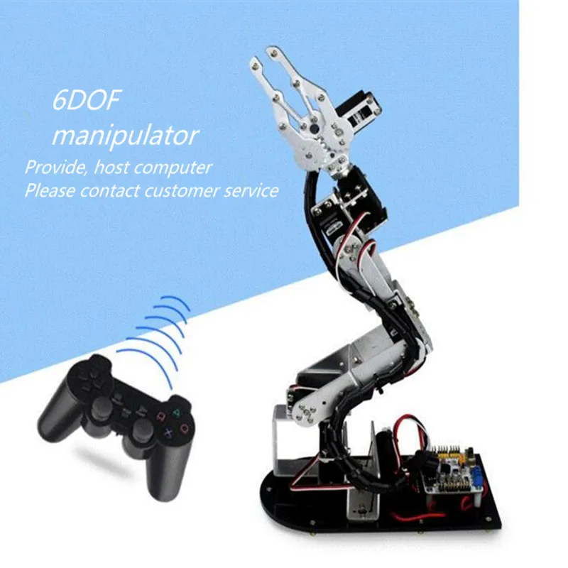 6 Dof Alloy Robot Arm Clamp Claw Turntable Base & 6 Servo Complete Sets ...