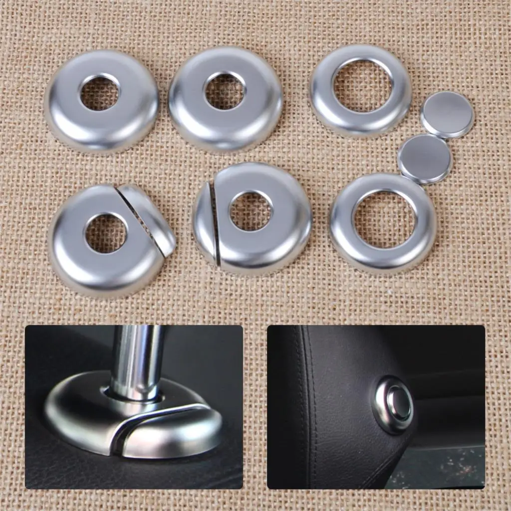 DWCX-Chrome-Front-Seat-Headrest-Post-Button-Rod-Molding-Cover-Trim-For ...