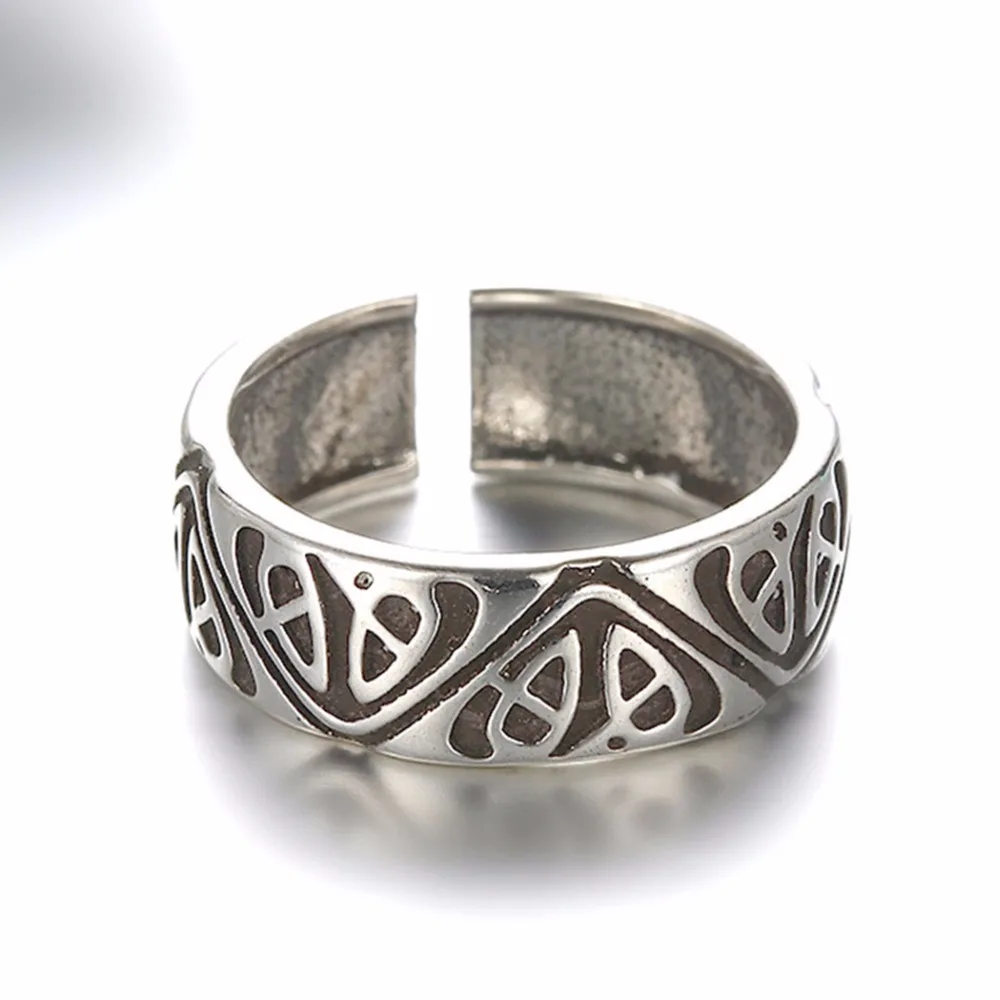 Kinitial 1Pcs 925 Silver Vintage Geometric Symbol Rings Open Finger ...