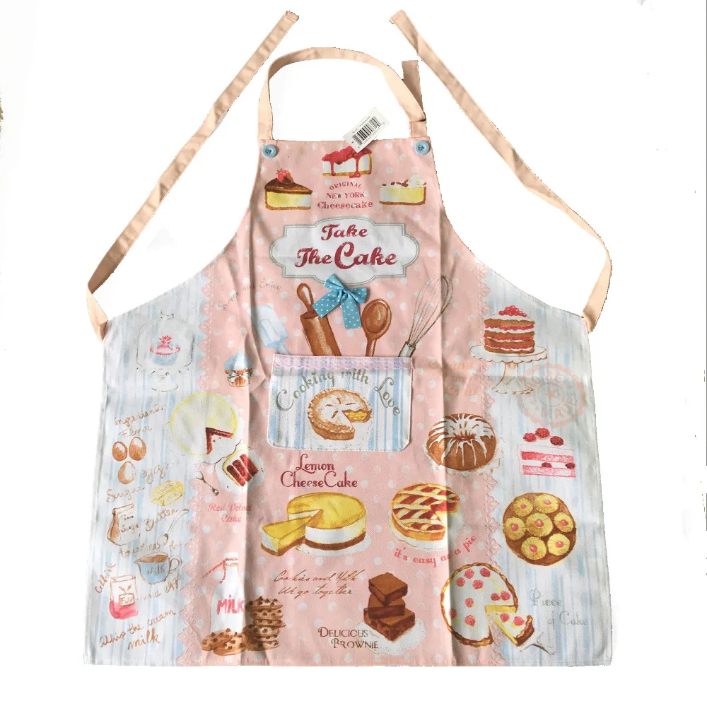 new 77x70cm cotton kitchen Apron Woman cake American Floral Cooking ...