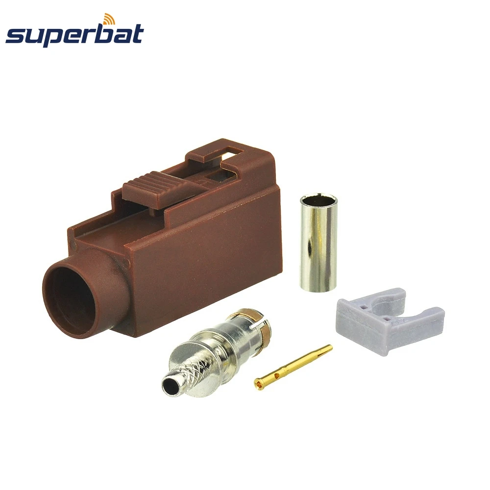 Superbat-10pcs-Fakra-Brown-8011-TV2-Crimp-Female-RF-Coaxial-Connector ...
