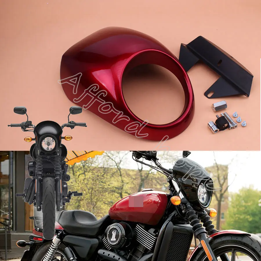 Headlight Red Fork Mount Fairing Mask With Hardware Front Fly Screen ...