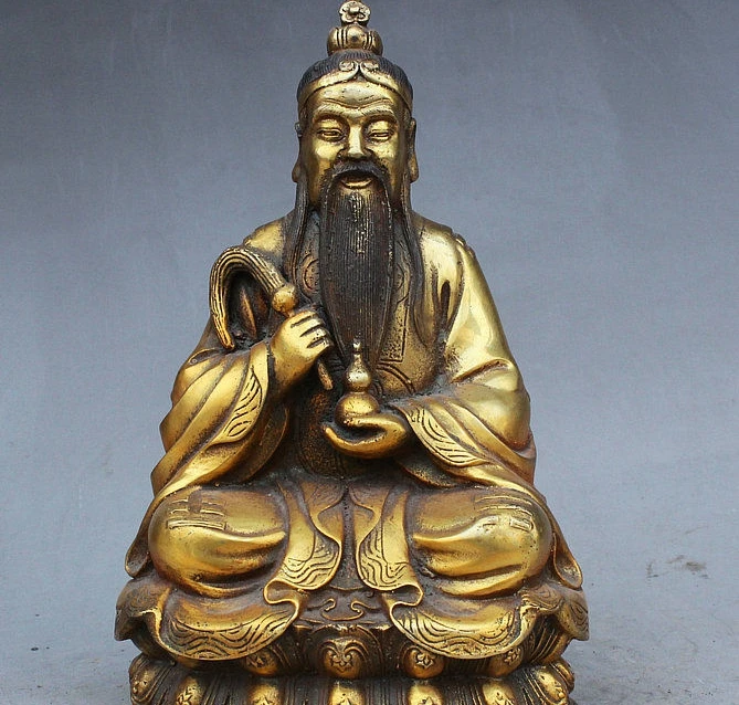 Estatua de Dios taoísmo chino popular de bronce dorado TaiShang Laojun ...