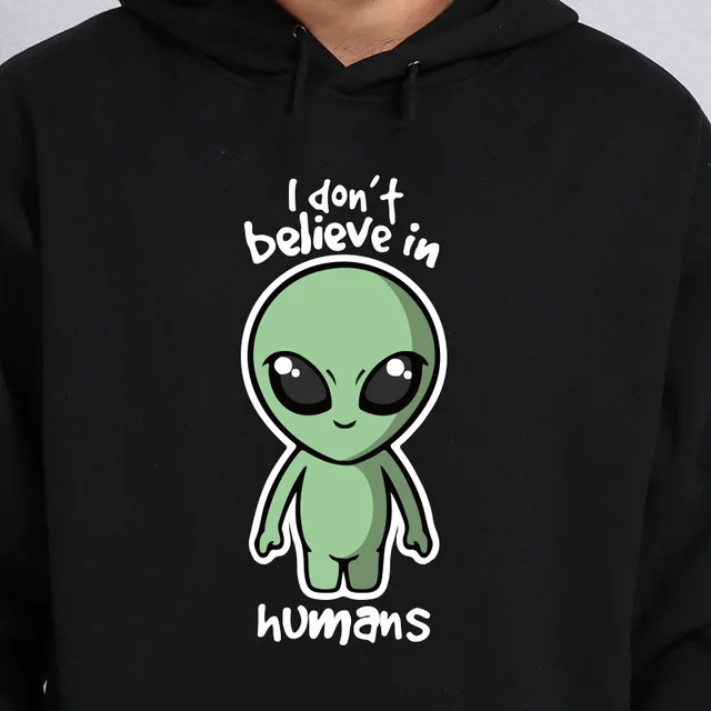 Alien Hoodie Sweatshirts Funny Hooded Tops Ready For UFO Men Long ...