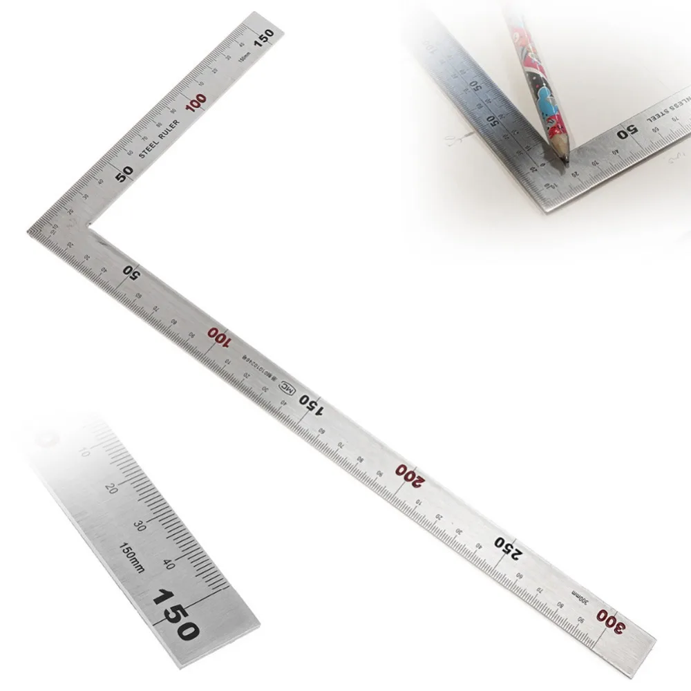 Double sided Scale Right Angle Ruler Gauges Premium Stainless Steel 90 ...