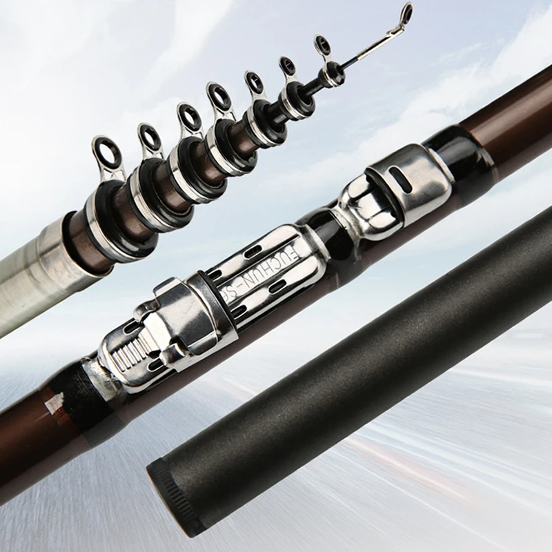 New Design FRP Rock Fishing Rod Fresh Water Hard Pole 2.7 5.4M Spinning ...