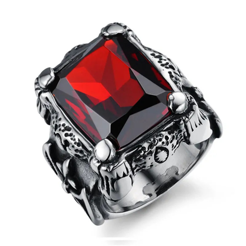 Merek Desain Royal Persegi Darah Merah Rings untuk Pria Tergabung ...