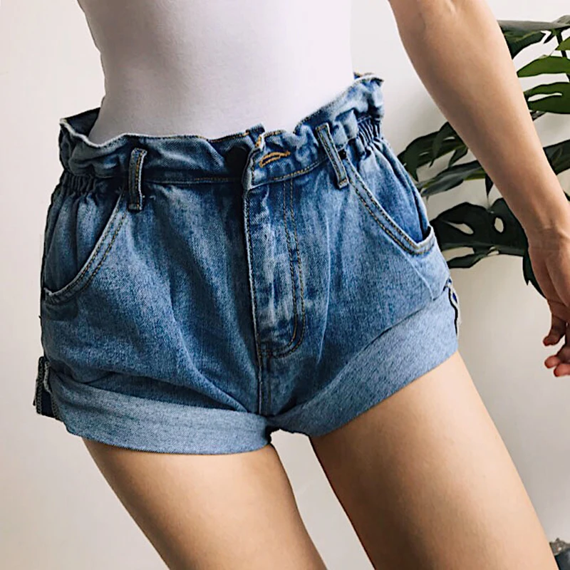 2018 High Waist Shorts For Women Fashion Feminino Elastic Denim Shorts ...