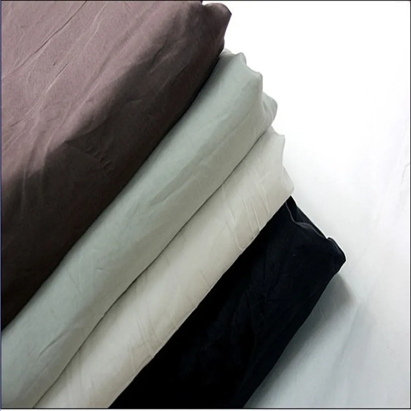 5Meters Thin Pure 50%Silk 50%Cotton Solid Color Fabric Material Textile ...