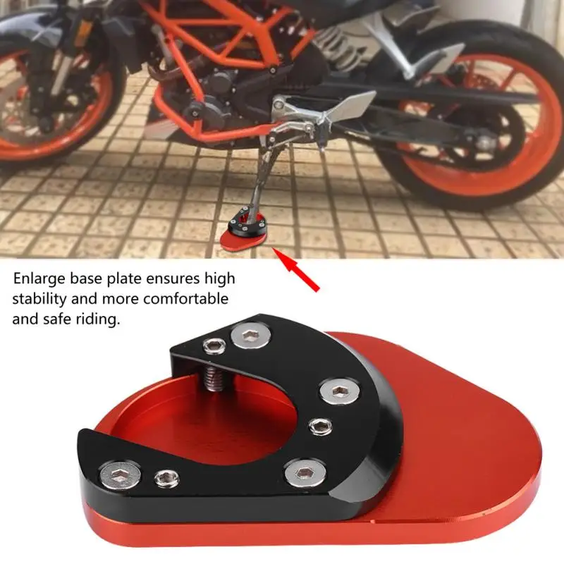 Motorcycle Orange Cnc Side Stand Kickstand Enlarge Plate Pad For Ktm