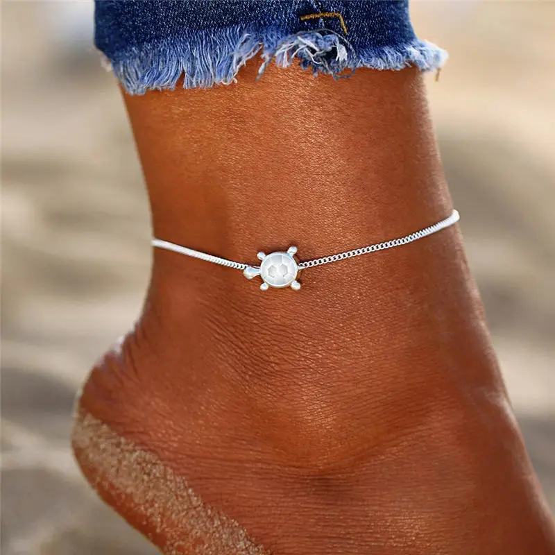 Silver Color Sun Shape Beads Summer Foot Chain Jewelry | Muduh Collection