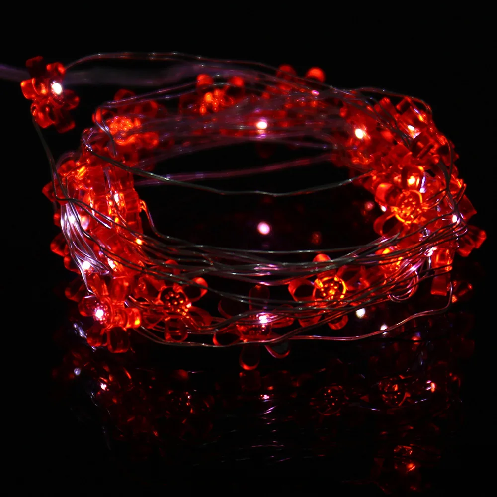 30LED красочный цветок в форме серебряной линии световая гирлянда ...