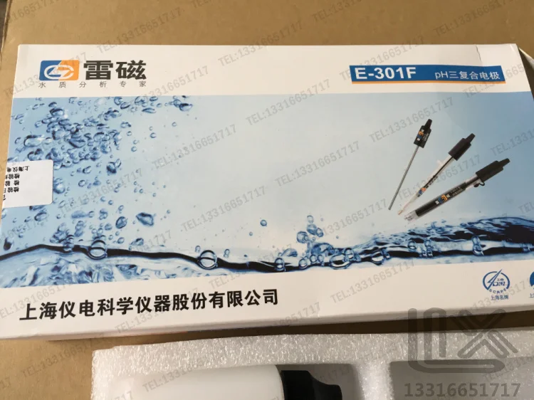 E 301 F Shanghai relâmpago pH eletrodo compósito com sensor de temperatura magnético ...