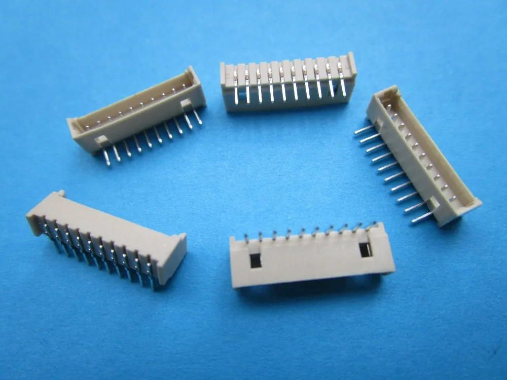 60 Pcs Pitch 1.25mm Micro 10 Pin Right Angel Male Plug Polarized ...