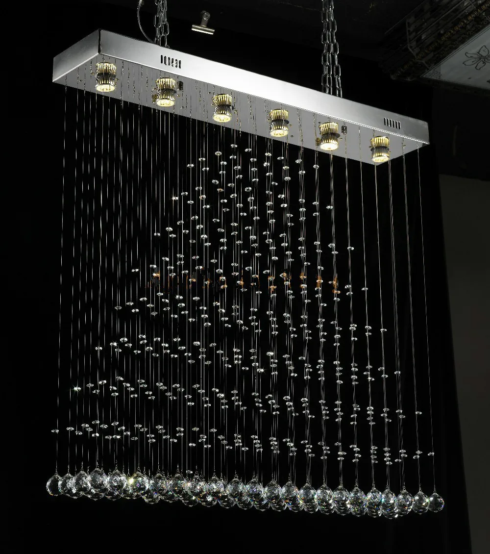 100cm Modern Led Cystal Ball Hanging Wire Square Pendant Light Fixture ...