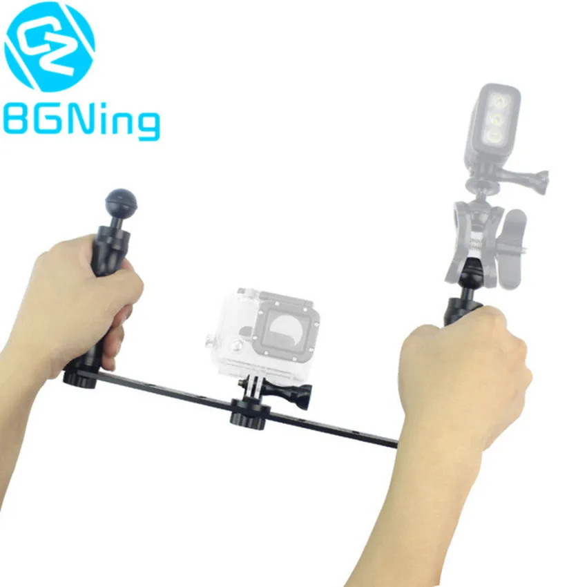 Dual Handheld Diving Selfie Bracket Mount Frame Kit Self Timer For ...