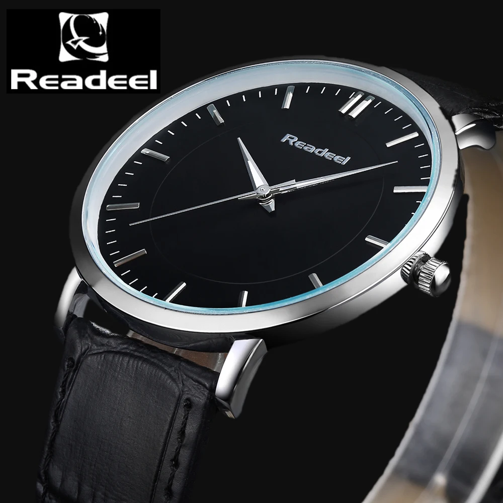 Readeel Reloj de pulsera de cuero para hombre, cronógrafo de cuarzo ...