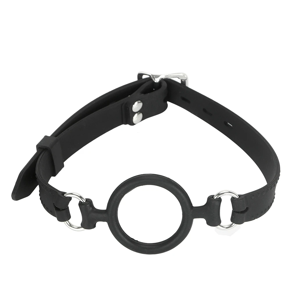 Silicone Lock Straps Mouth Plug Pu Leather O-ring Shape Open Breathable ...