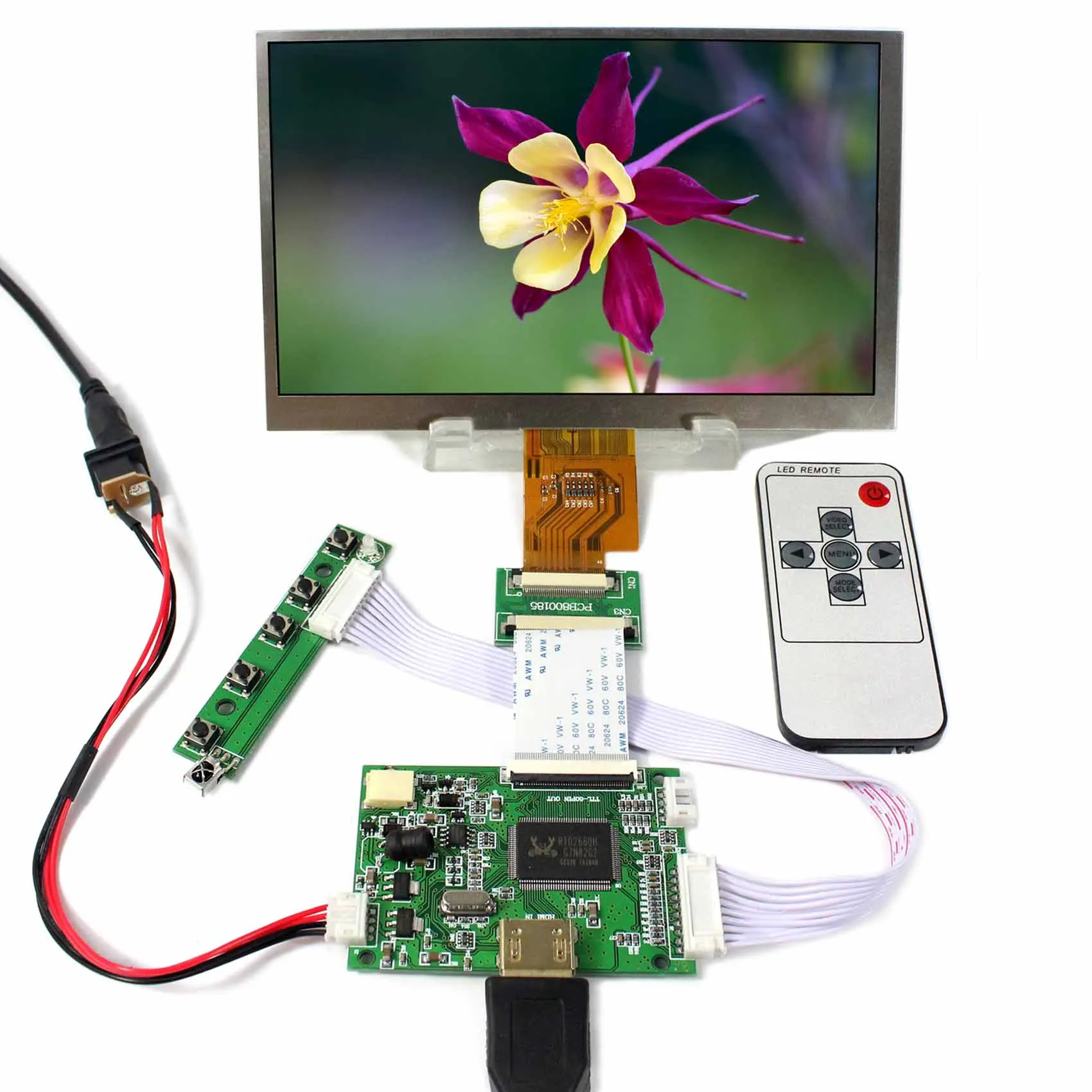 HDMI LCD Controller Board+7inch AT070TNA2 1024X600 LCD Screen|board ...