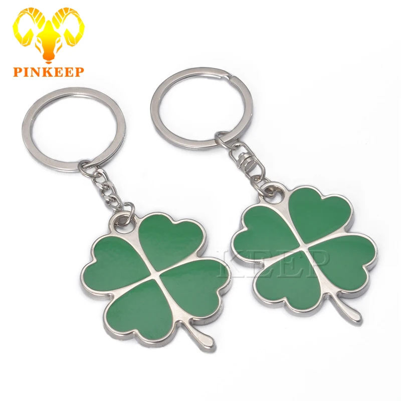 3D Metal Four Leaf Clover Keyring Car Keychain Key Chain Auto Key Ring ...