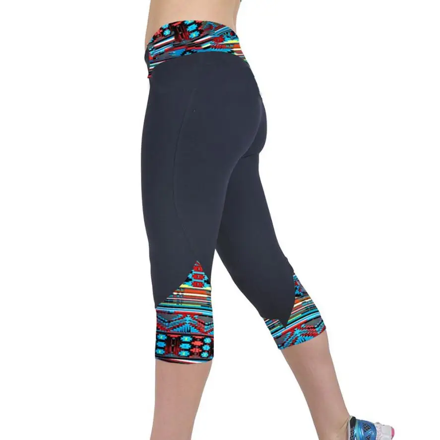 Womail Women High Waist Skinny Calf Length Pants Casual Elastic Waist