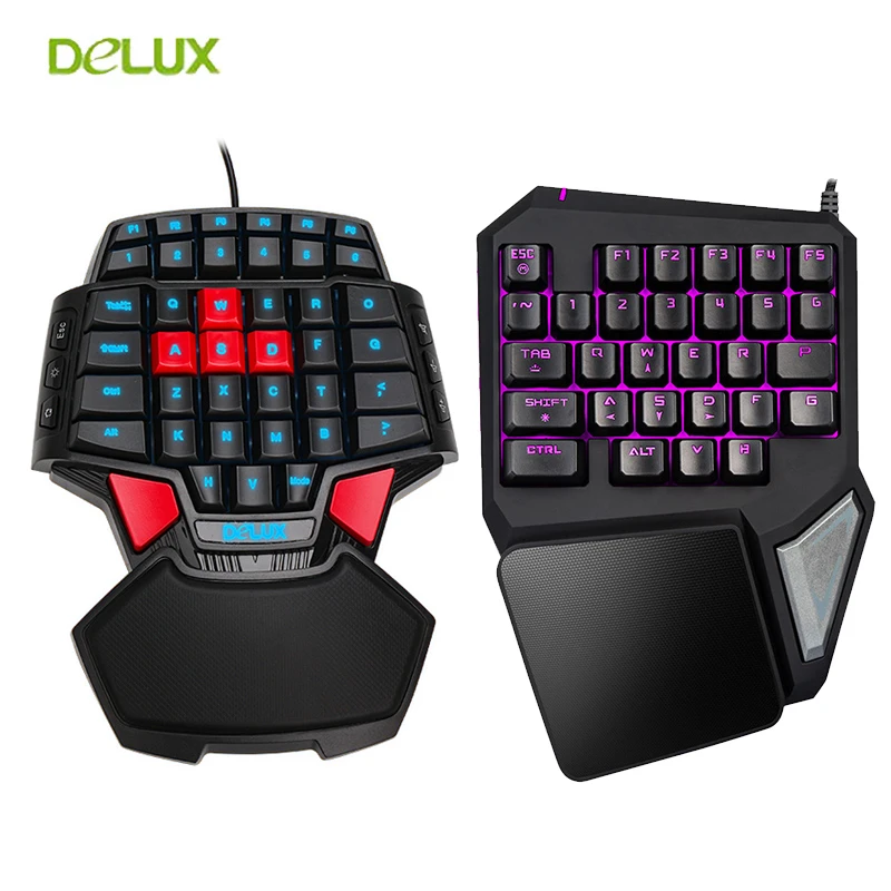 Delux t9 pro gaming keyboard usb com fio teclado portátil profissional ...