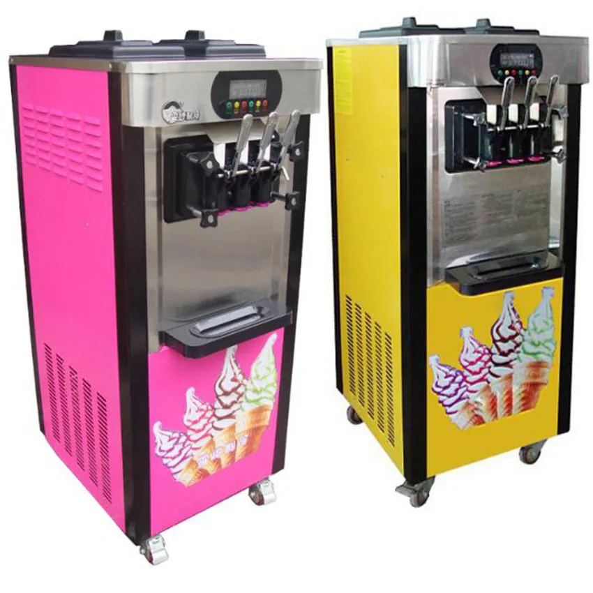 25l Floor Standing 3 Flavors Soft Service Ice Cream Mixer Machine With ...