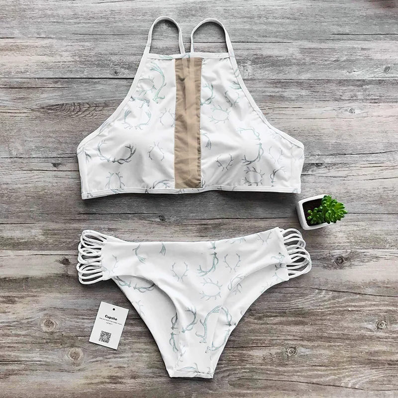 Cupshe Women Deer Horn Mesh Splicing Bikini Set Women's Sexy Beach ...
