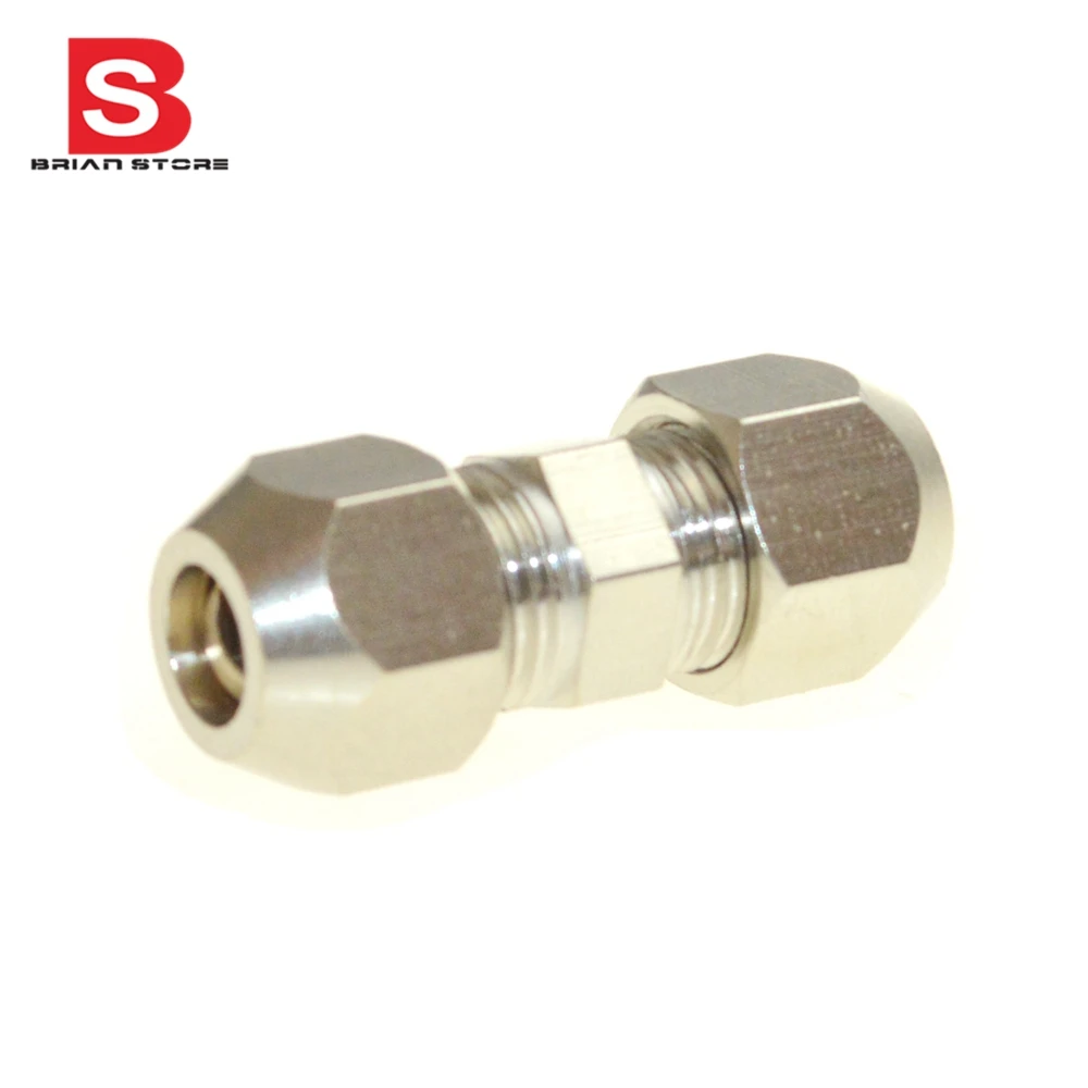 Hardline Tube Pipe Equal Straight Connector Compression Fitting Brass ...