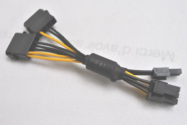 Graphics Video Card Dual 4Pin IDE Molex to PCI E PCIe 8Pin 6pin+2pin ...