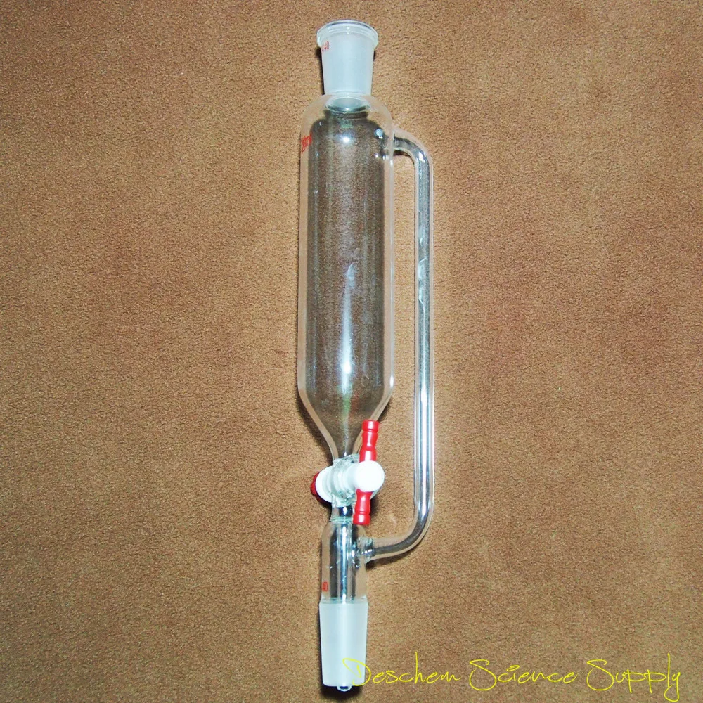 250ml,24/40,Glass Pressure Equalizing Additional Funnel,W/PTFE Teflon ...