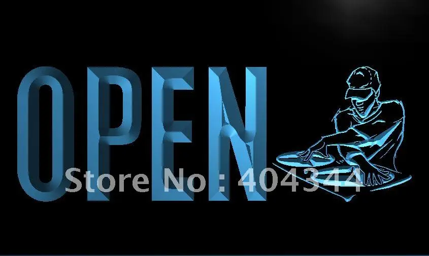 LK856 OPEN DJ Disc Jockey Live Band LED Neon Light Sign home decor shop ...