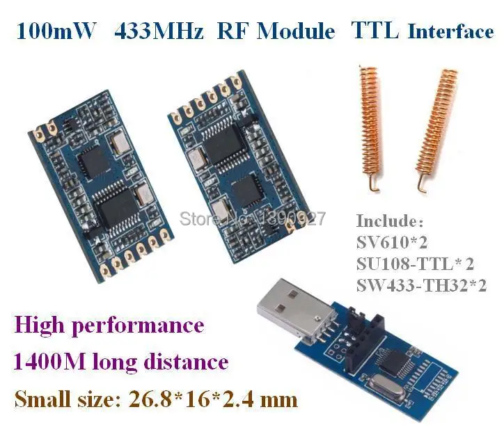 one set of SV610 100mW TTL 433mhz rf transmitter and receiver data ...