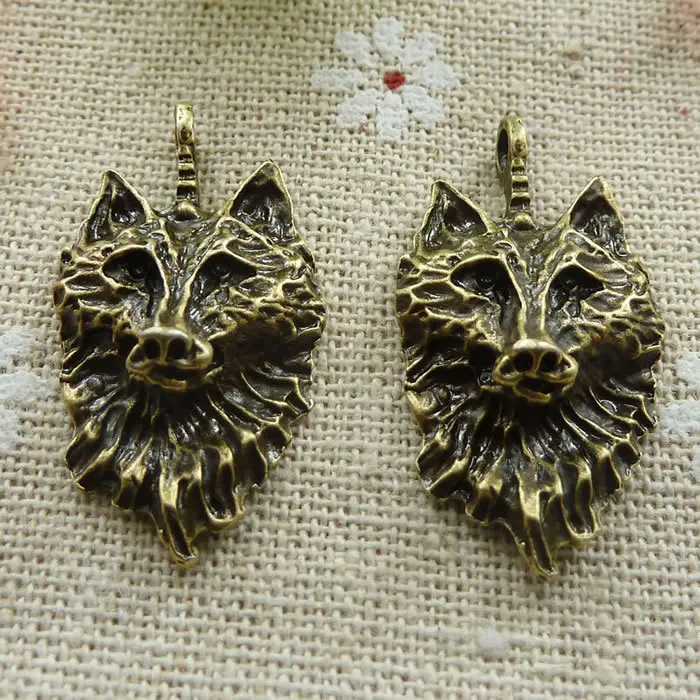 66 peças pingentes metálicos cabeça de lobo 31x17mm #247|head charms ...