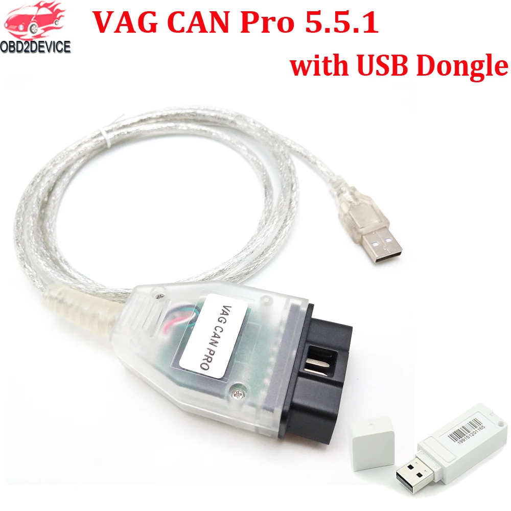 VAG CAN PRO Plus USB Dongle Software V5.5.1 CAN BUS UDS K line VCP OBD2 ...