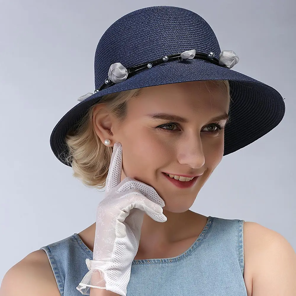100 Good Queality Flat Sun Hat Womens Bow Straw Summer Hats For Women