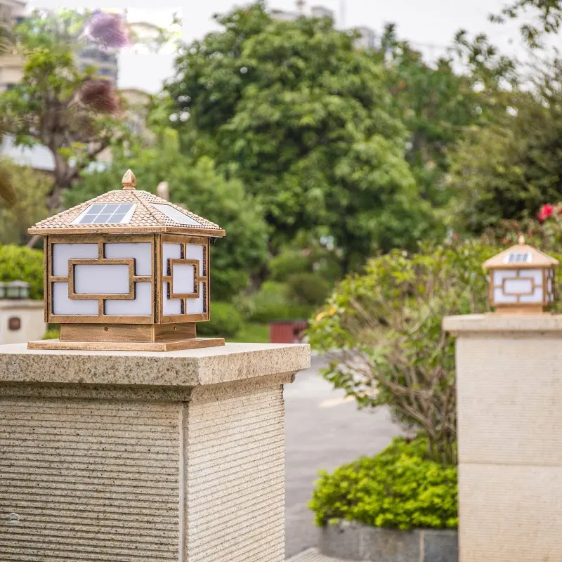LED Solar Powered Garden Outdoor Lamps Villa Pathway/Lawn Lamp Casting ...