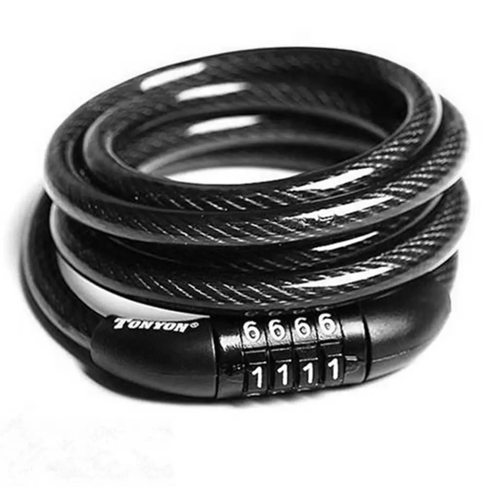 Bike Lock 4 Digit Code Combination Bicycle Security Lock 1200 Mm X 8 Mm