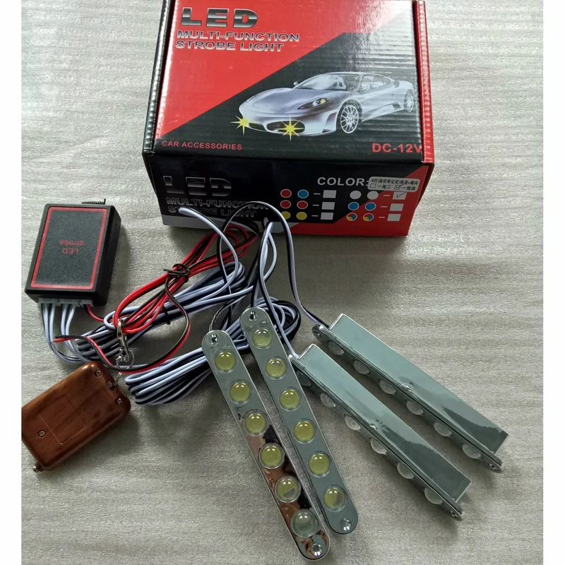 12v Rf Wireless Day Running Light Car Motorcycle Remote Led Flash ...