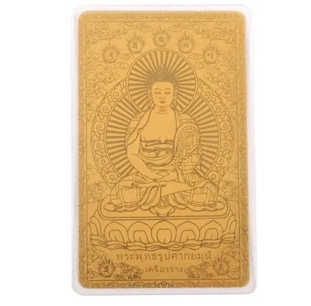 Free shipping sterling 999 gold card with figure of the Buddha for our ...