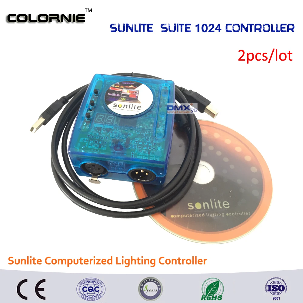 DHL Free shipping 2PCS Sunlite computer dmx controller Intelligent USB ...
