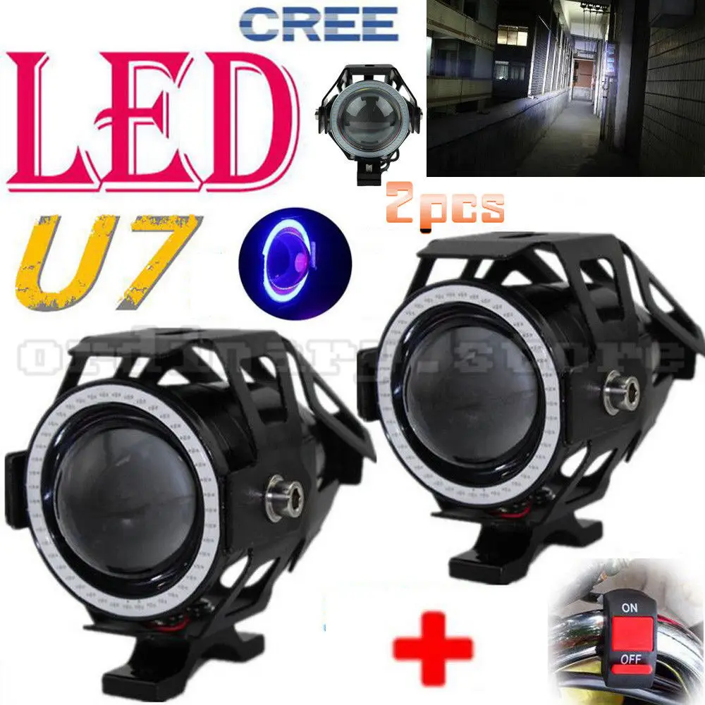 Angel Eye Spot Lights 2x Blue Halo Angel Eye LED Spotlights - 3 Inch ...