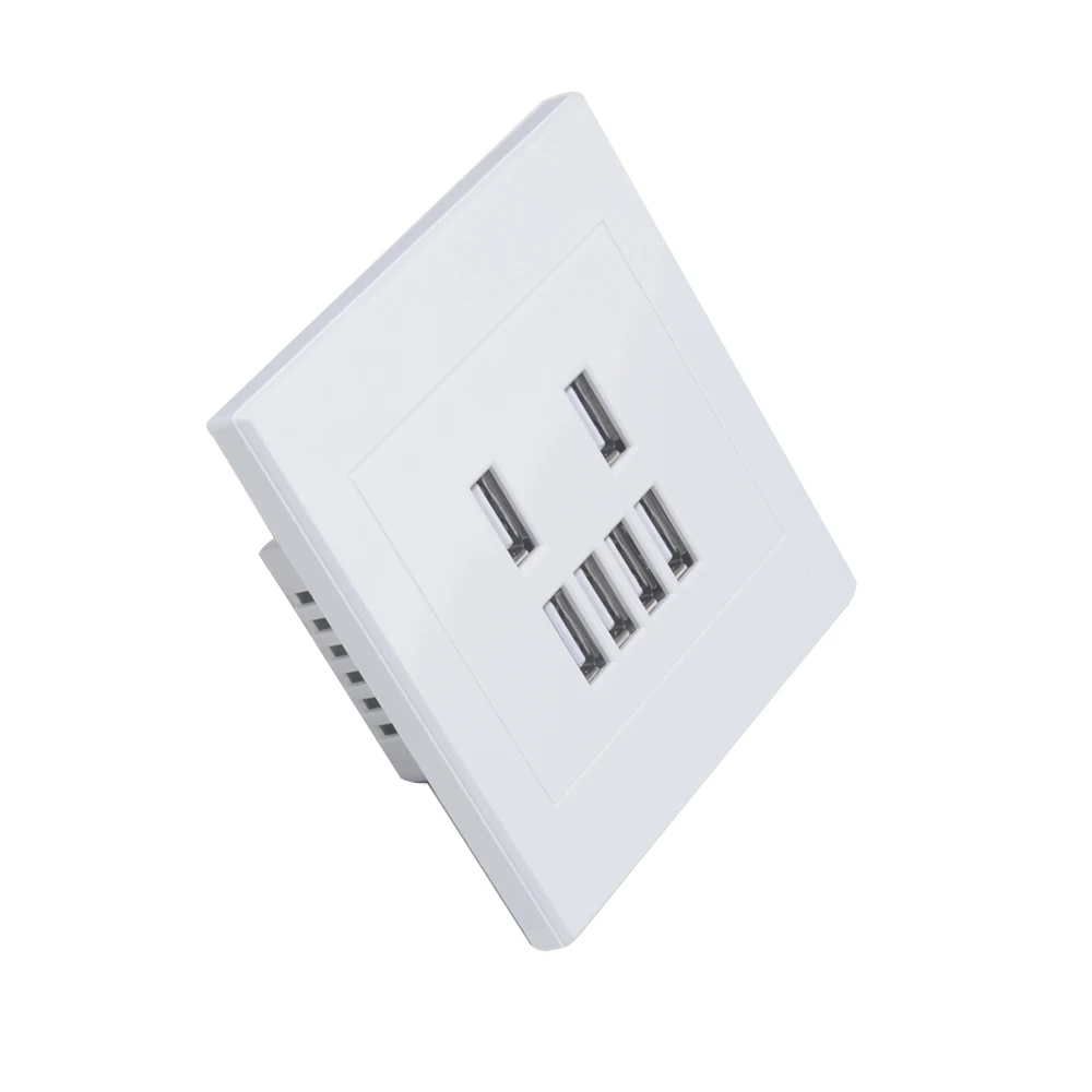6 Port USB Socket with Screws Wall Charger Outlet ocket Plate Panel ...
