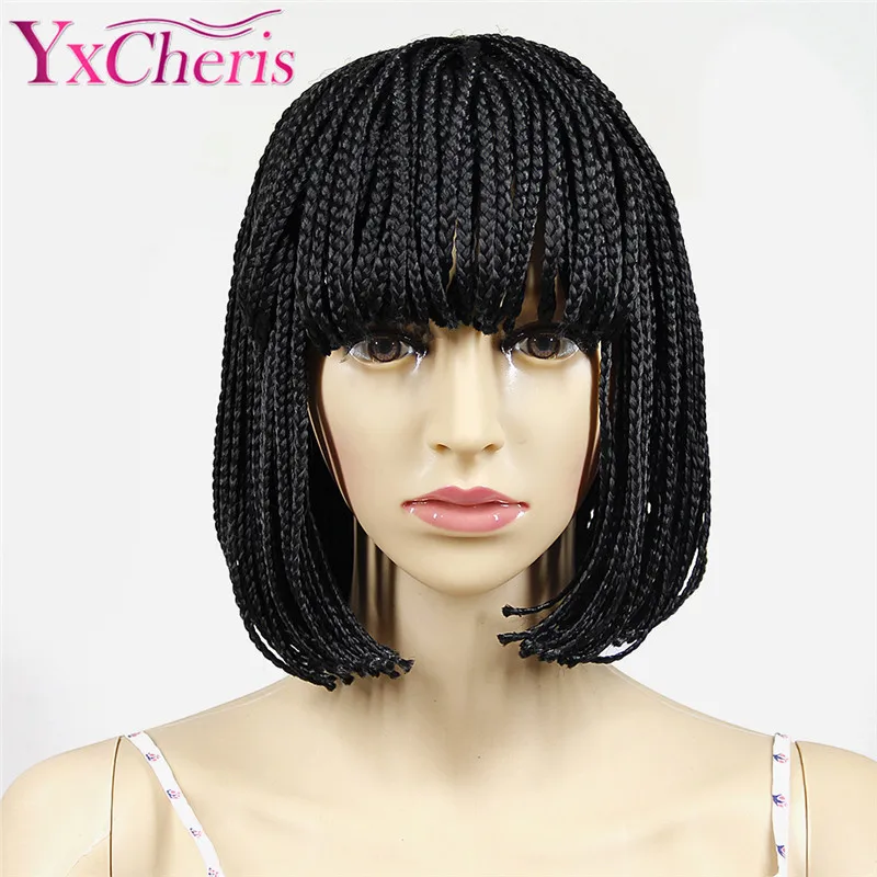 Micro Braided Wigs For Black Women Synthetic High Temperatuer Fiber ...