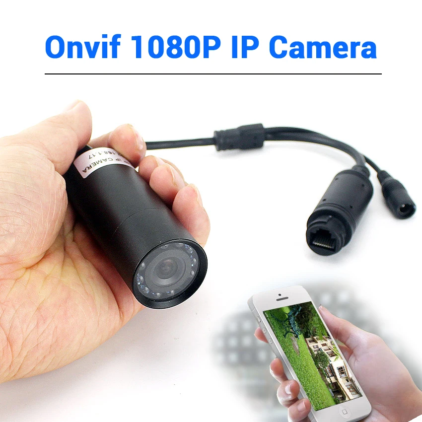 48V POE oder DC 12V Kleine IP Kamera Onvif Verdrahtete 1080P Mini IP ...