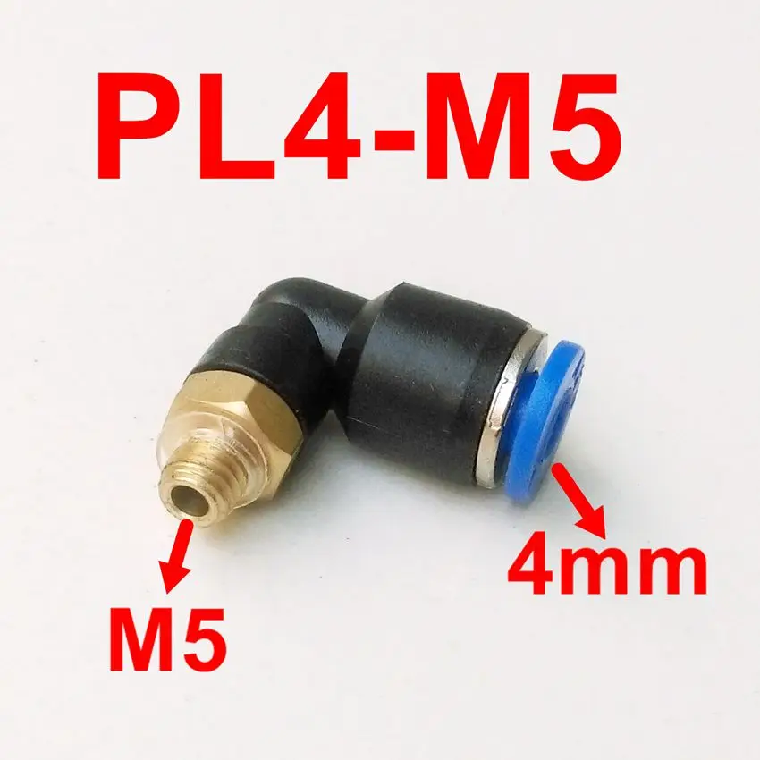 20pcs/lot Pneumatic Fittings L type 4mm M5 Pipe Fitting PL4 M5-in Pneumatic Parts from Home ...
