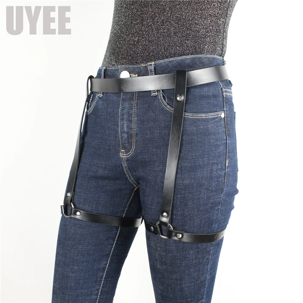 Uyee Creative Punk Harness Women Garters Sexy Harajuku Handmade Leather